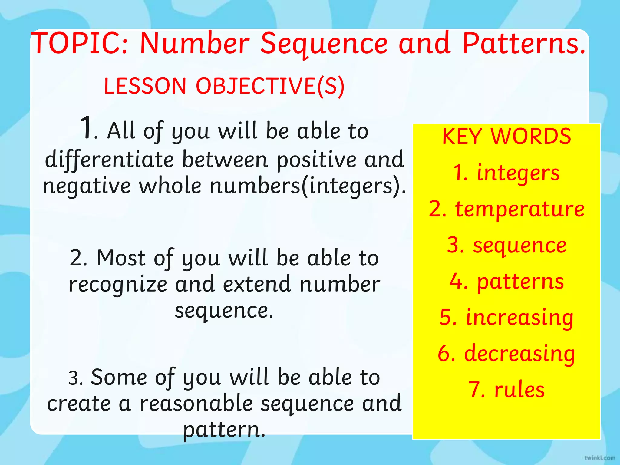 23T1W3 Mathematics ppt on Number Sequence.ppt