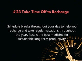 23 Time Management Techniques of Insanely Busy People | PDF