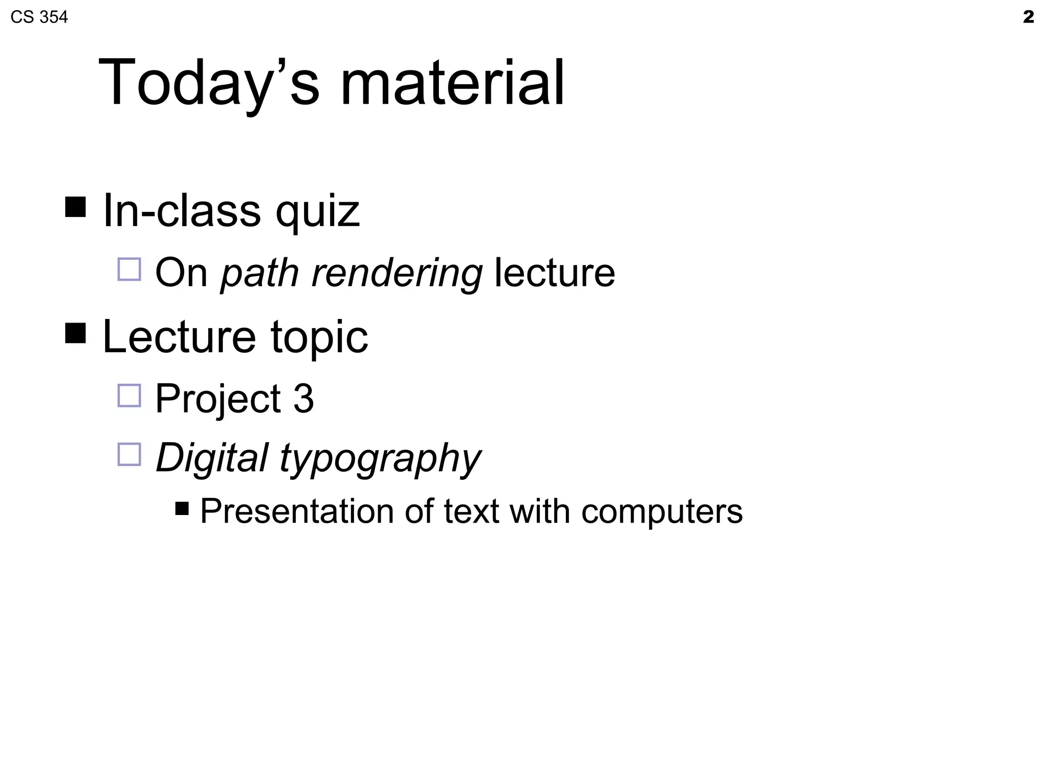 CS 354 Typography | PPT