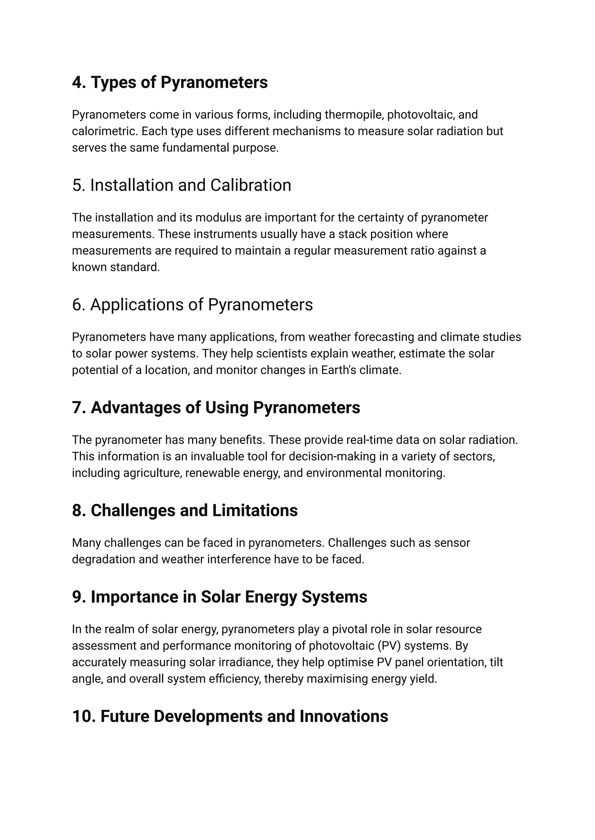 Understanding the Measurement of Solar Radiation Using Pyranometers | PDF