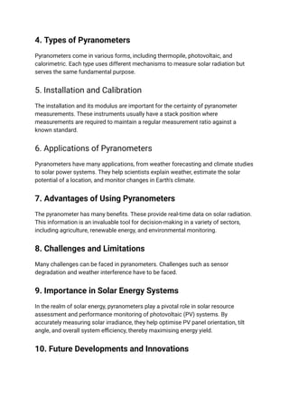 Understanding the Measurement of Solar Radiation Using Pyranometers | PDF