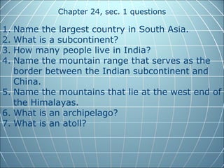 24.1 south asia-landforms and resources | PPT