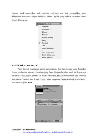 24. nur muhammad ~ pengenalan dasar after effect cs3 | PDF