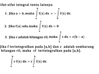 INTEGRAL TENTU DAN PENERAPANNYA | PPT