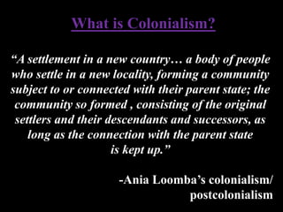 Introduction Part of Ania Loomba’s Colonialism/Postcolonialism | PPTX