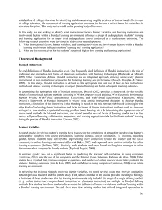 Learner and Instructional Factors Influencing Learning Outcomes within a Blended Learning ...