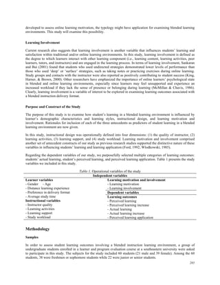 Learner and Instructional Factors Influencing Learning Outcomes within ...