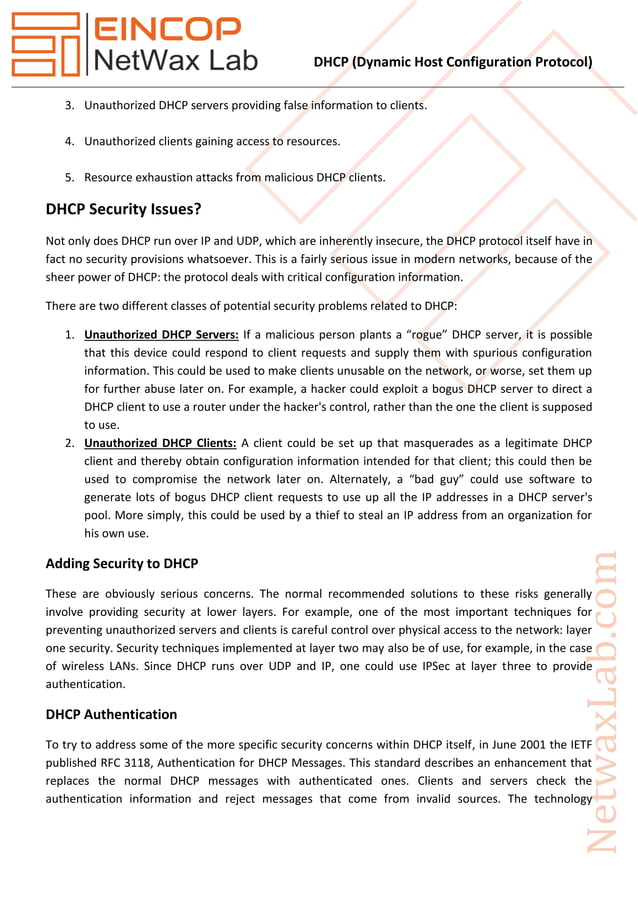 DHCP (dynamic host configuration protocol) | PDF