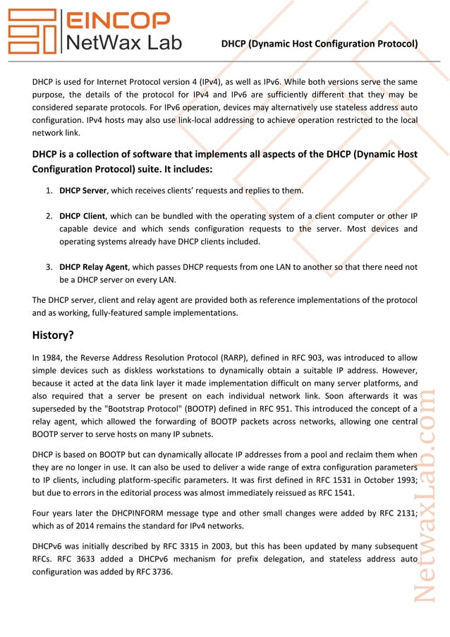 Dhcp Dynamic Host Configuration Protocol Pdf