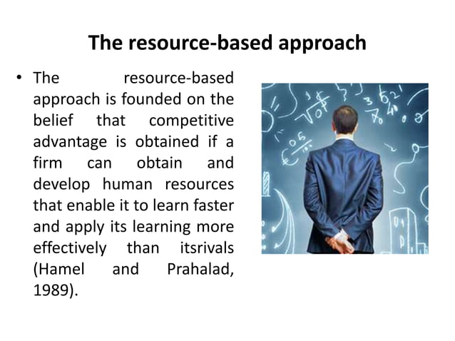 Approaches to strategic hrm - the resource-based approach - strategic ...