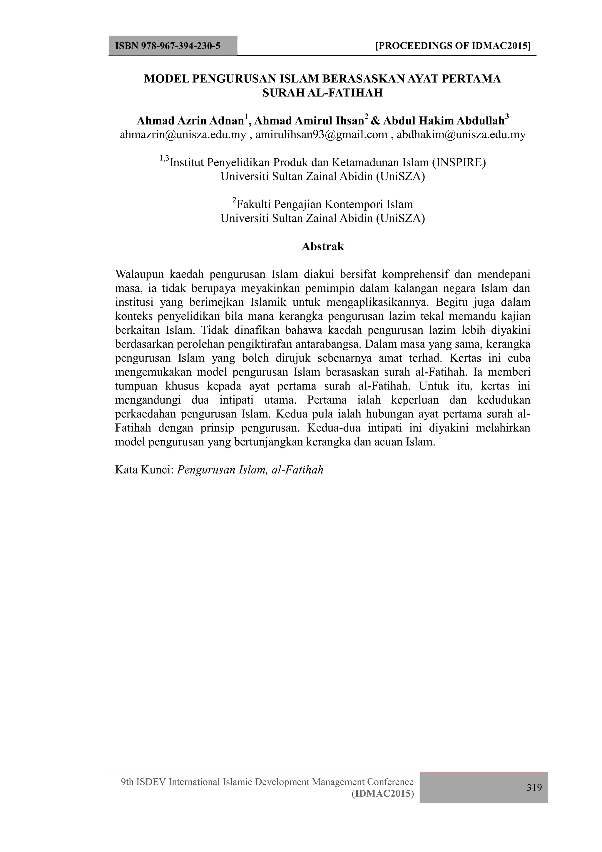 Ahmad Azrin Adnan, Ahmad Amirul Ihsan & Abdul Hakim Abdullah | PDF