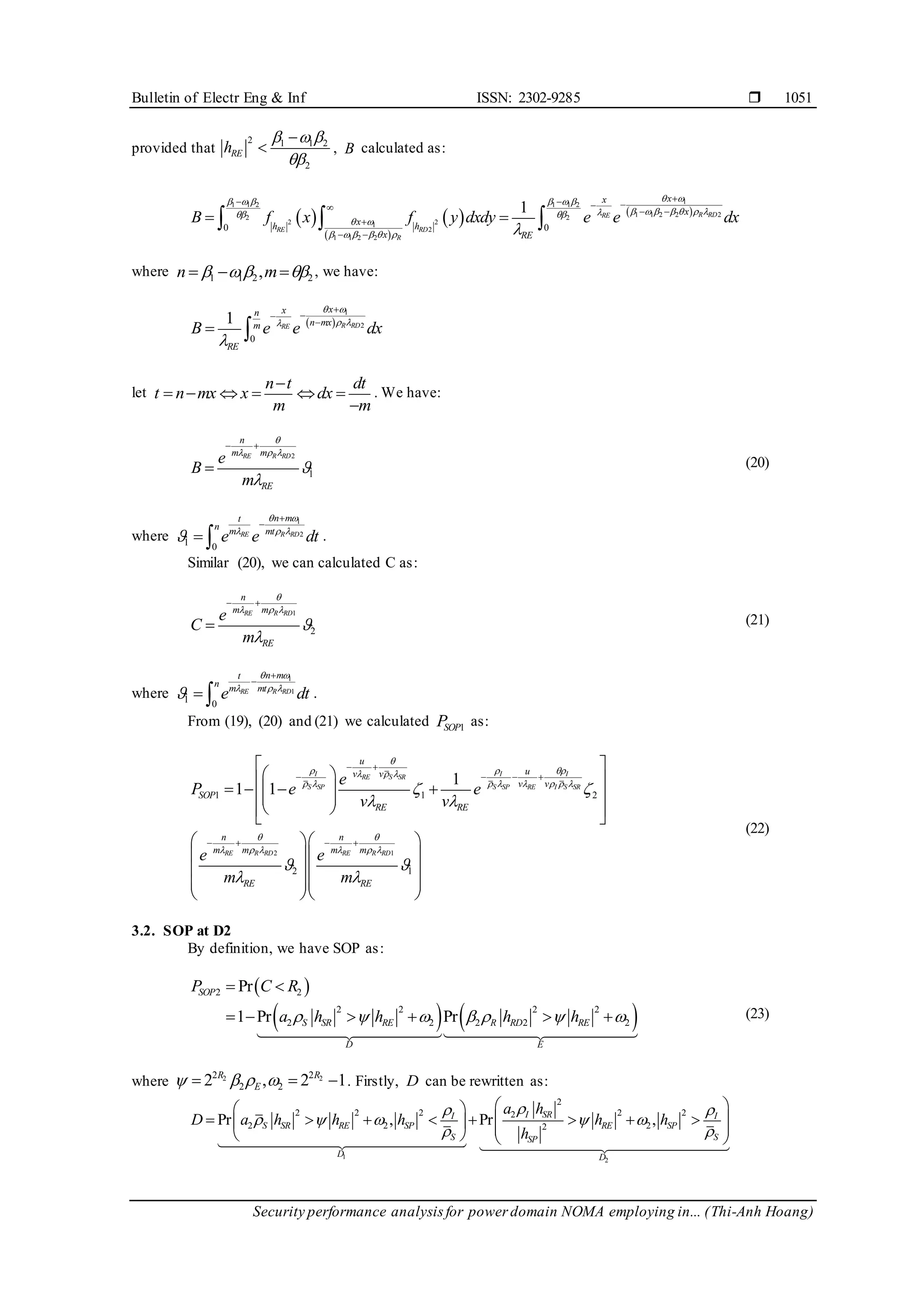 Security Performance Analysis For Power Domain Noma Employing In