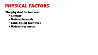 GEOGRAPHY IGCSE: FACTORS INFLUENCING DEVELOPMENT | PPTX