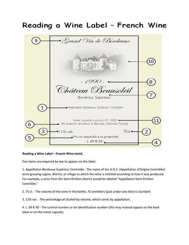How to read wines labels | DOC | Alcoholic Beverages | Food & Drink