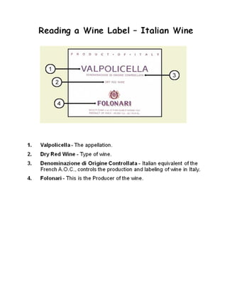 How to read wines labels | DOC | Alcoholic Beverages | Food & Drink