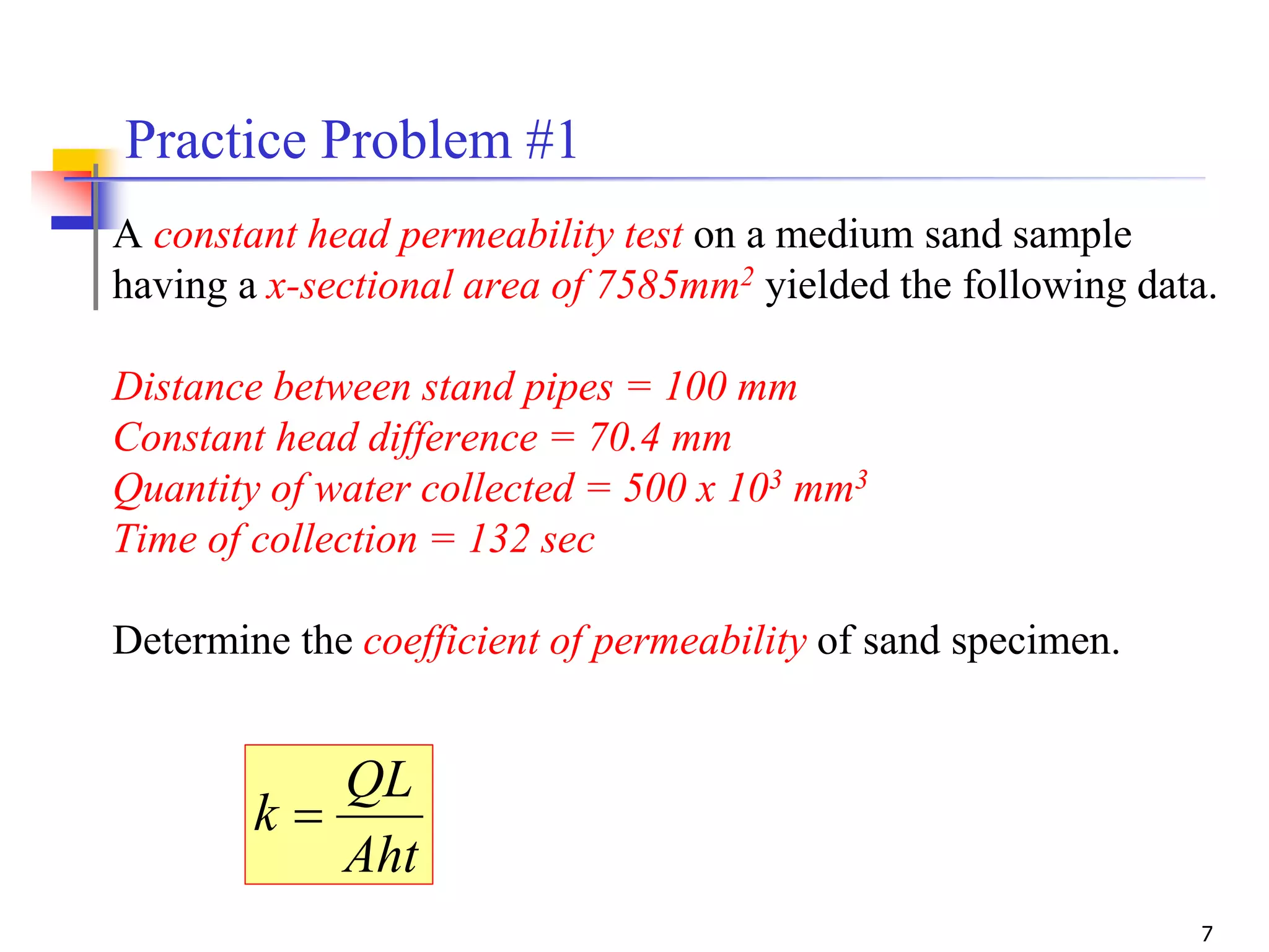 Geotechnical Engineering-I [Lec #24: Soil Permeability - II] | PPSX