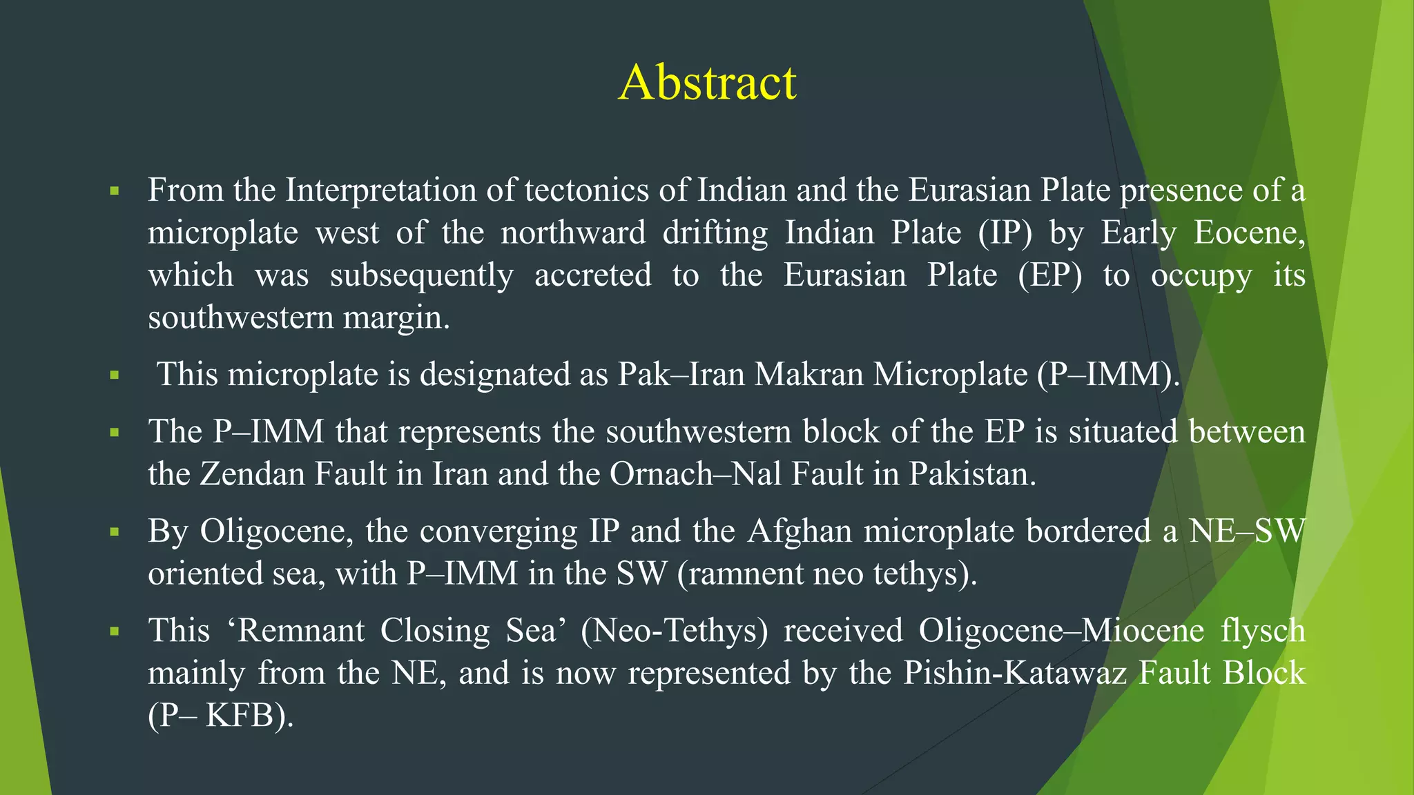 Indo-Eurasian Plate collision and the evolution of Pak-Iran ...
