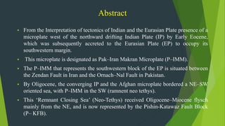 Indo-Eurasian Plate collision and the evolution of Pak-Iran ...