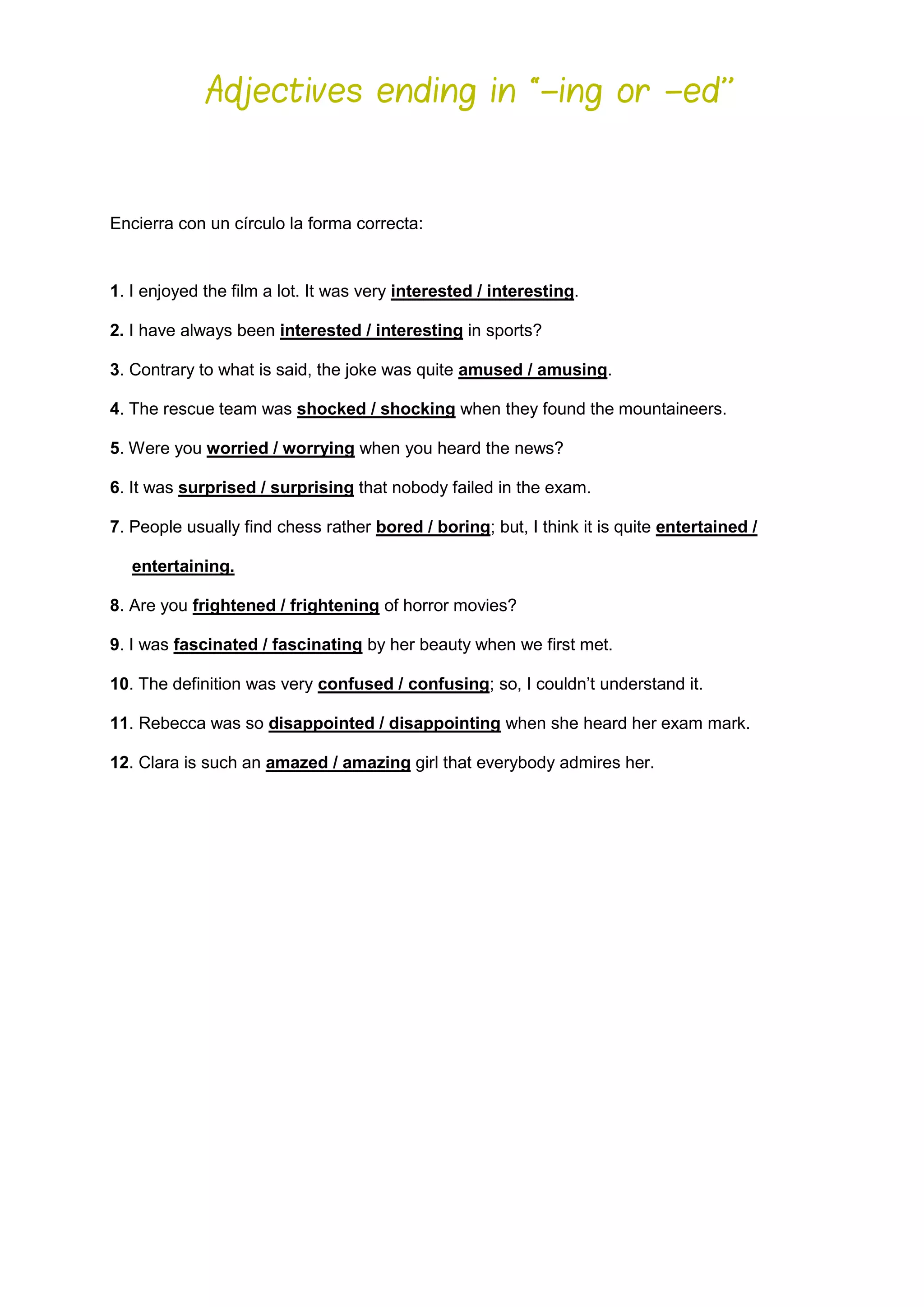 Adjectives-ing-ed | PDF