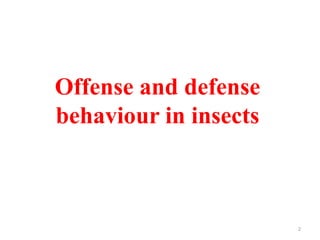 Offense and defense behavior in insects | PPTX