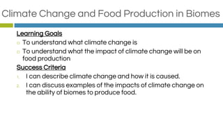 24 - Biomes climate change and food production (WILB) | PPT