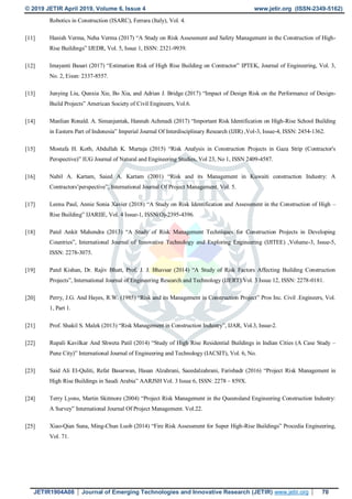 Risk Management in High Rise Construction Projects: A Review | PDF
