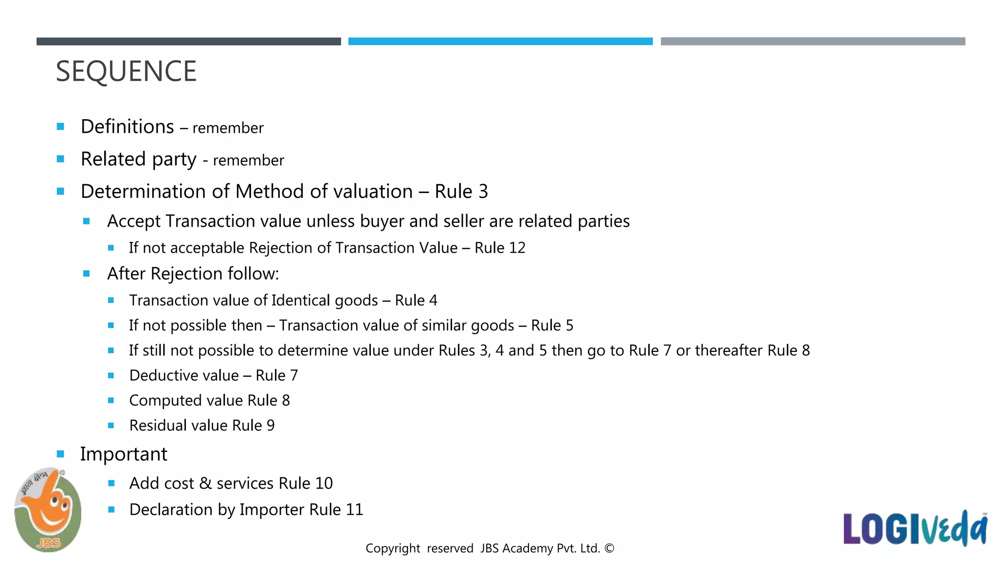 Sequence & Important factors to consider in Import valuation of Import ...