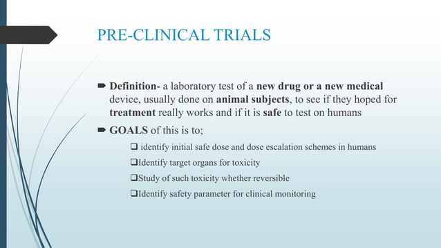 Pre Clinical Trials - Introduction | PPT