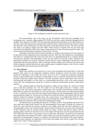 Performance of electronic nose based on gas sensor-partition column for ...