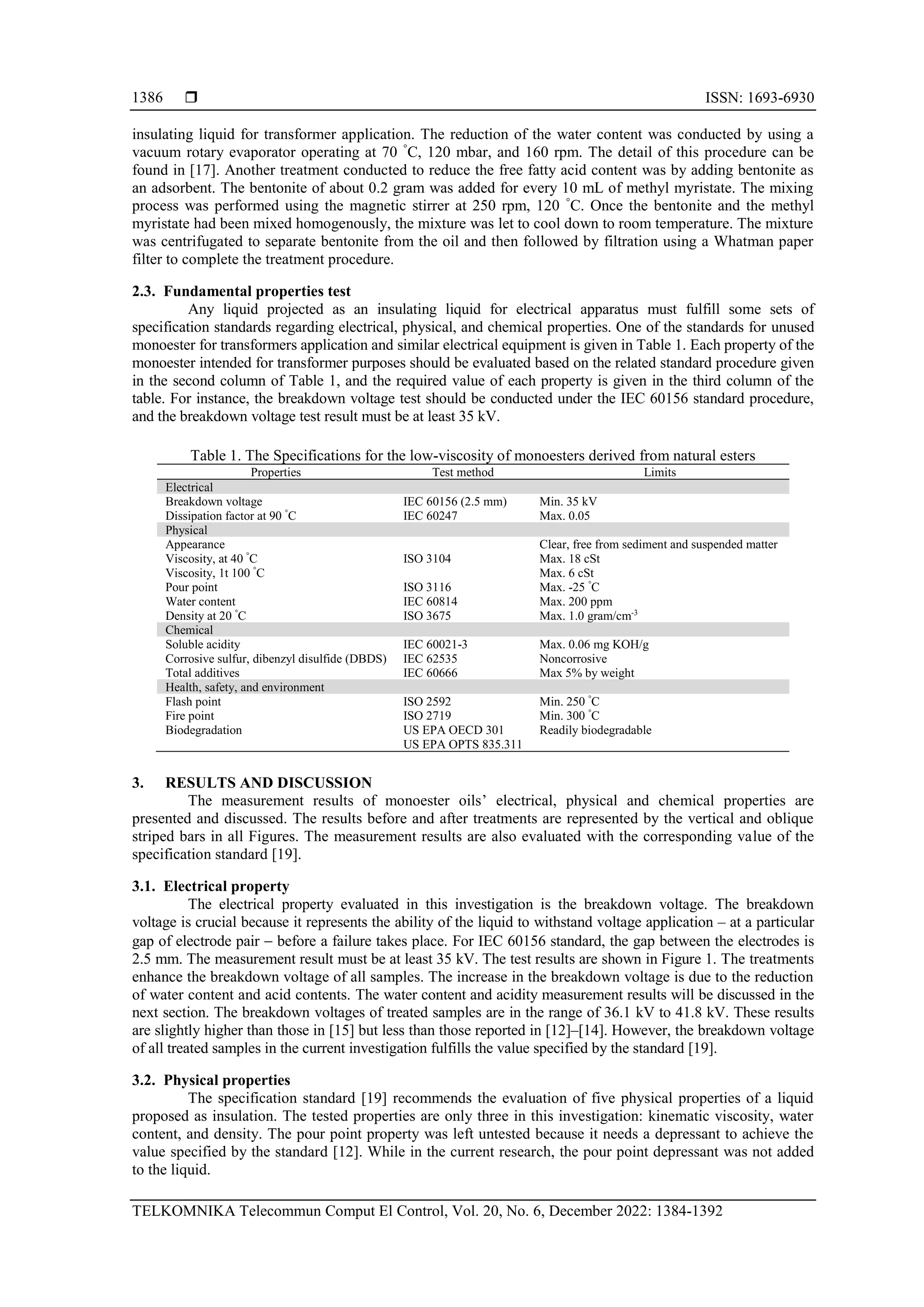 Monoesters for transformer insulating liquid | PDF