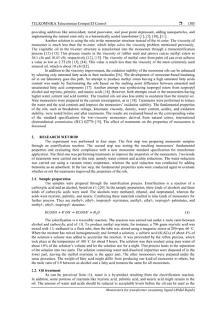 Monoesters for transformer insulating liquid | PDF