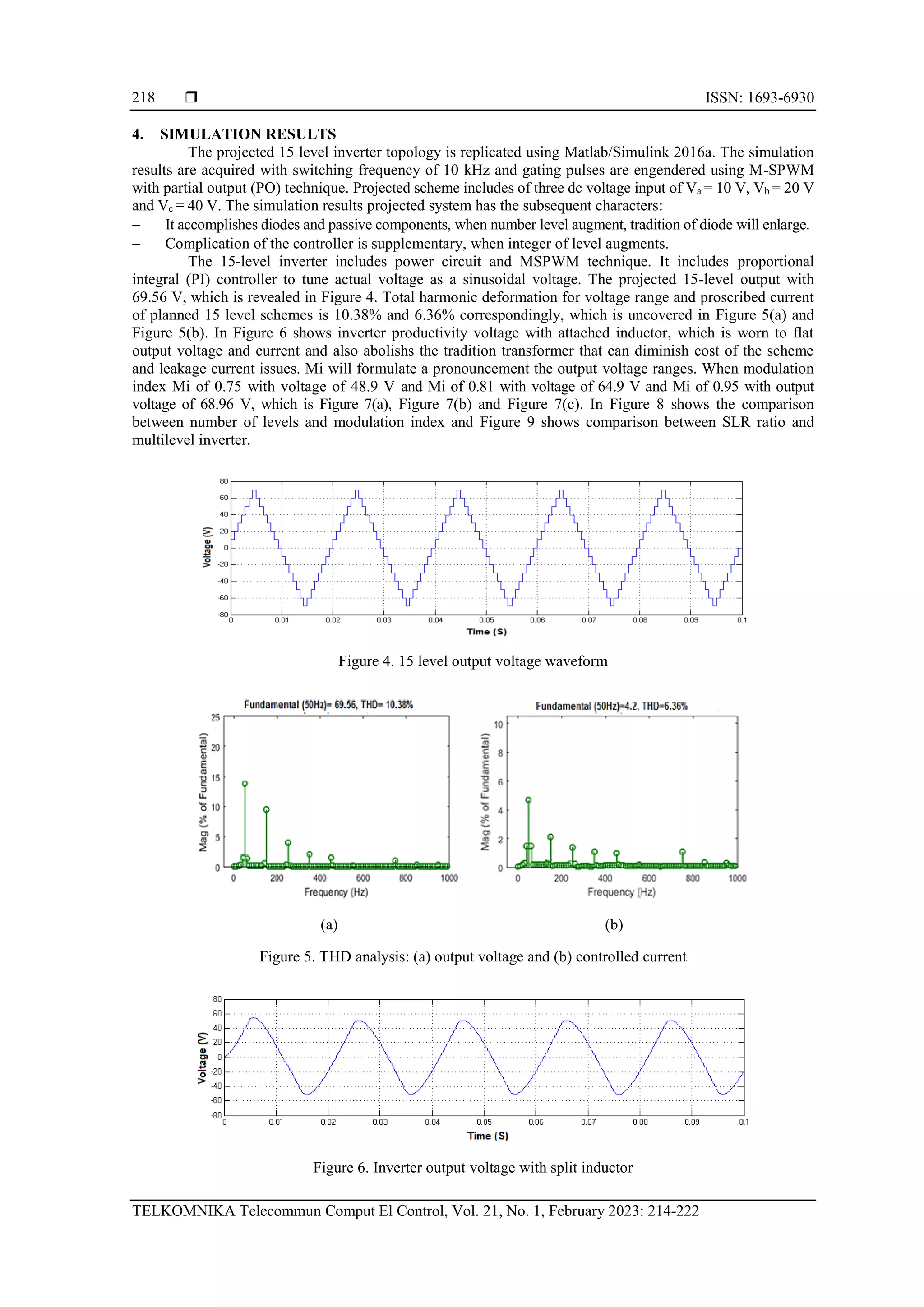 Design of 15 level reduced switches inverter topology using multicarrier sinusoidal pulse width ...