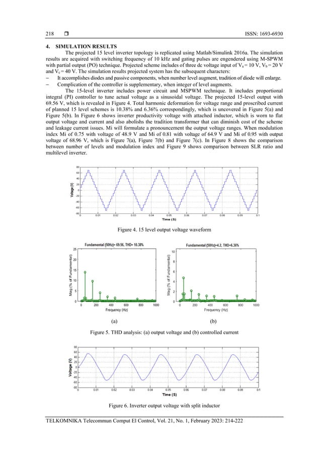 Design of 15 level reduced switches inverter topology using multicarrier sinusoidal pulse width ...