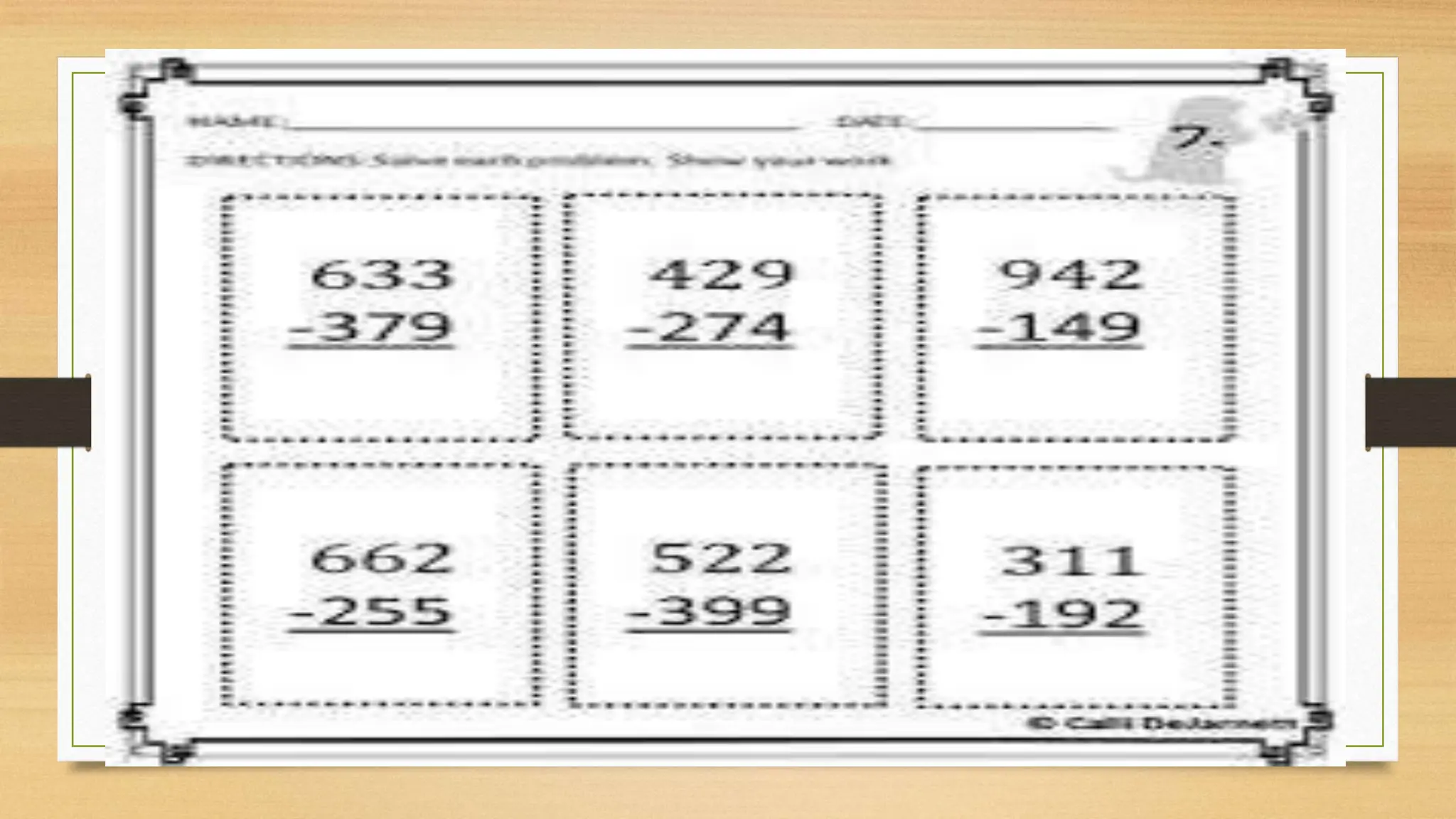 Subtraction with 999 with regroup MATH KINDER.pptx