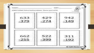 Subtraction with 999 with regroup MATH KINDER.pptx