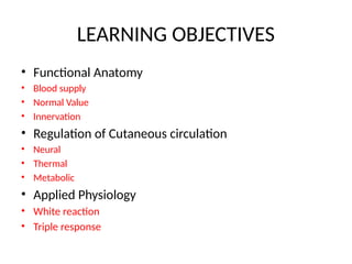 SKIN CIRCULATION FROM DR K AMBAREESHA,. PHD | PPT