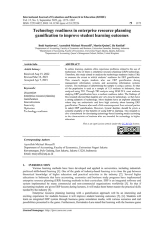 Technology readiness in enterprise resource planning gamification to ...