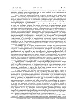 Learning disabilities teachers’ perceptions of employing artificial ...