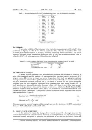Learning disabilities teachers’ perceptions of employing artificial ...