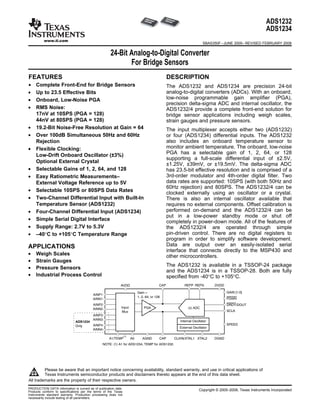 24 bit analog-to-digital converter for bridge sensors | PDF