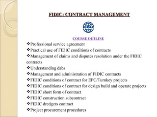 FIDIC, CONTRACT MANAGEMENT | PPS