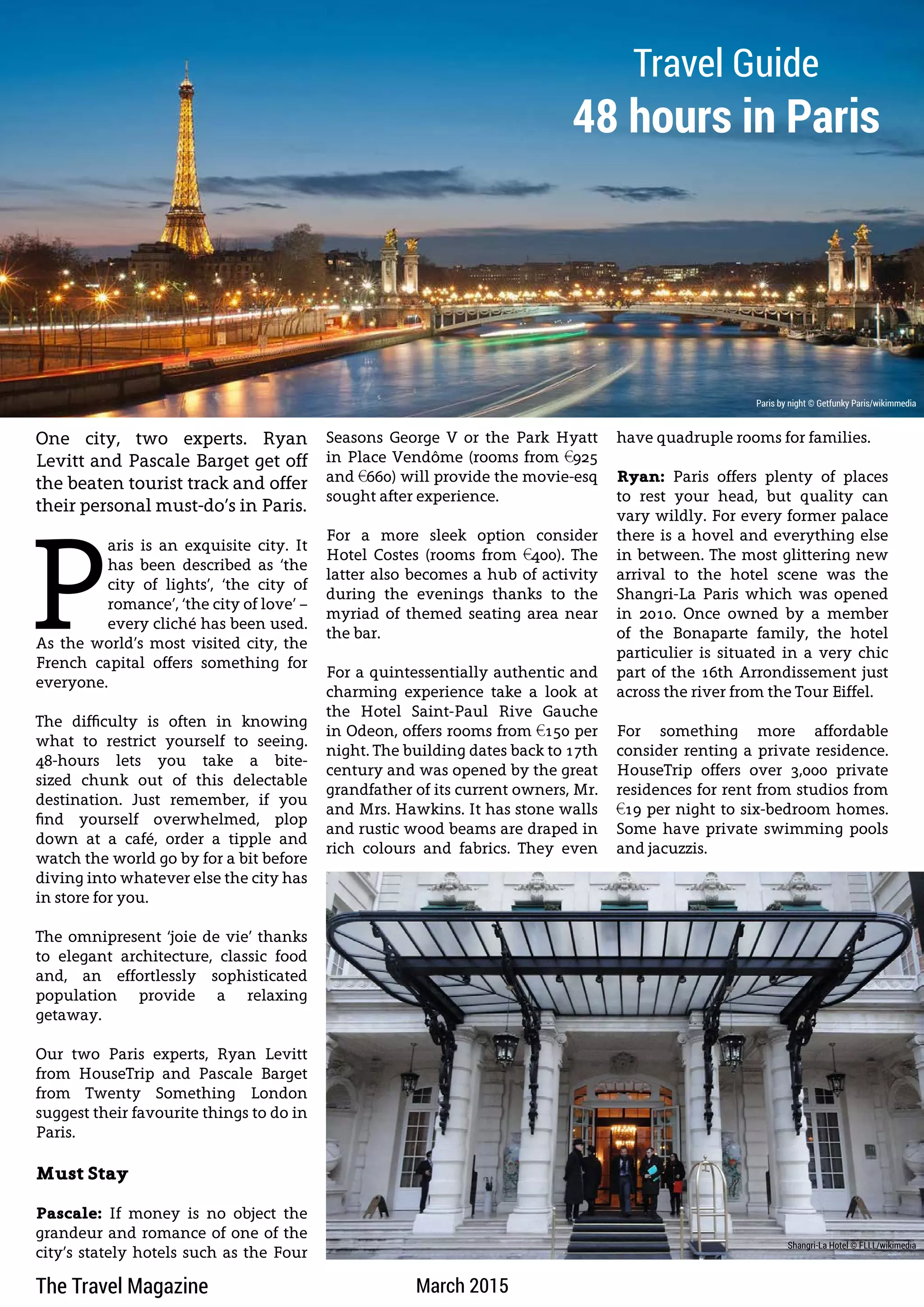 Travel Guide: 24 hours in Paris | PDF