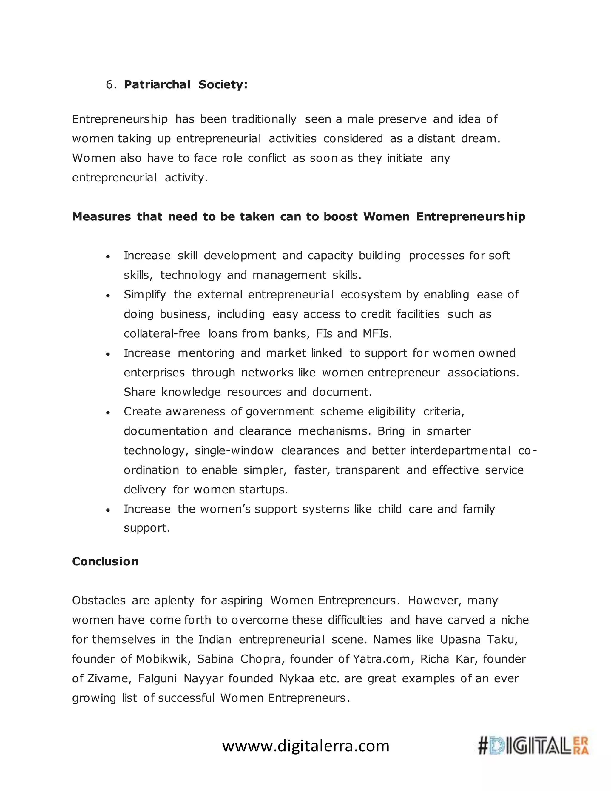 Hurdles faced by women entrepreneurs and its solutions | DOCX | Women ...