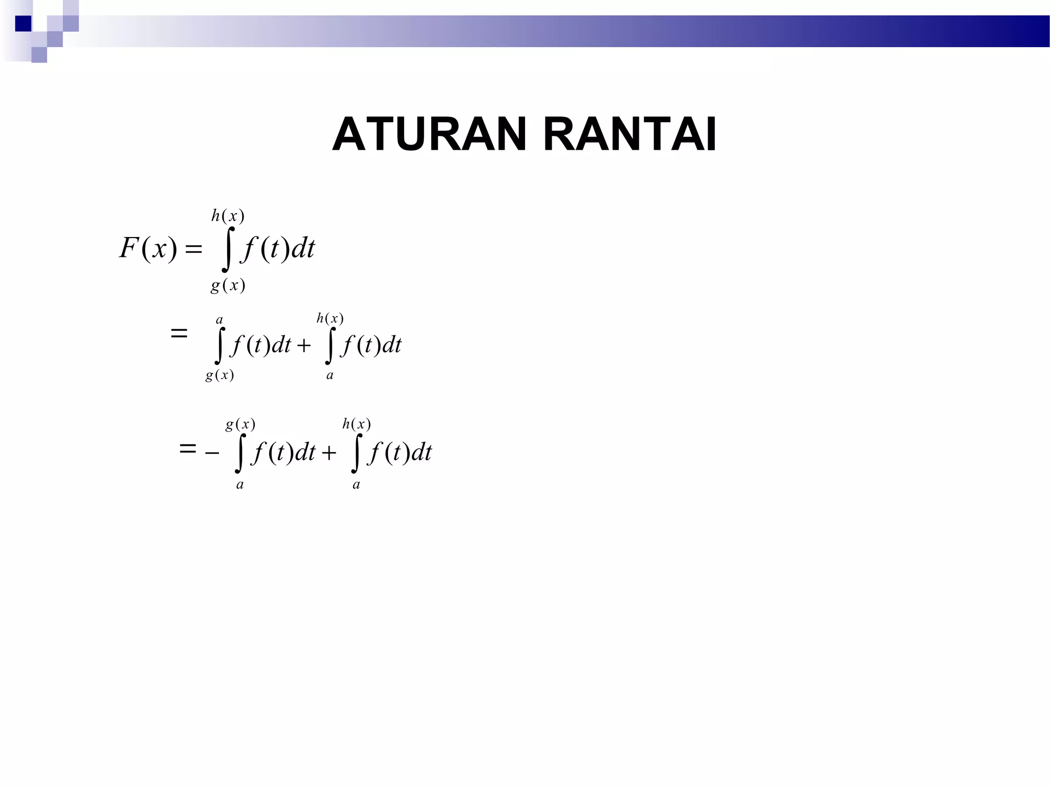 Powerpoint Kalkulus Tentang Integral tentu beserta contoh dan soal soal ...