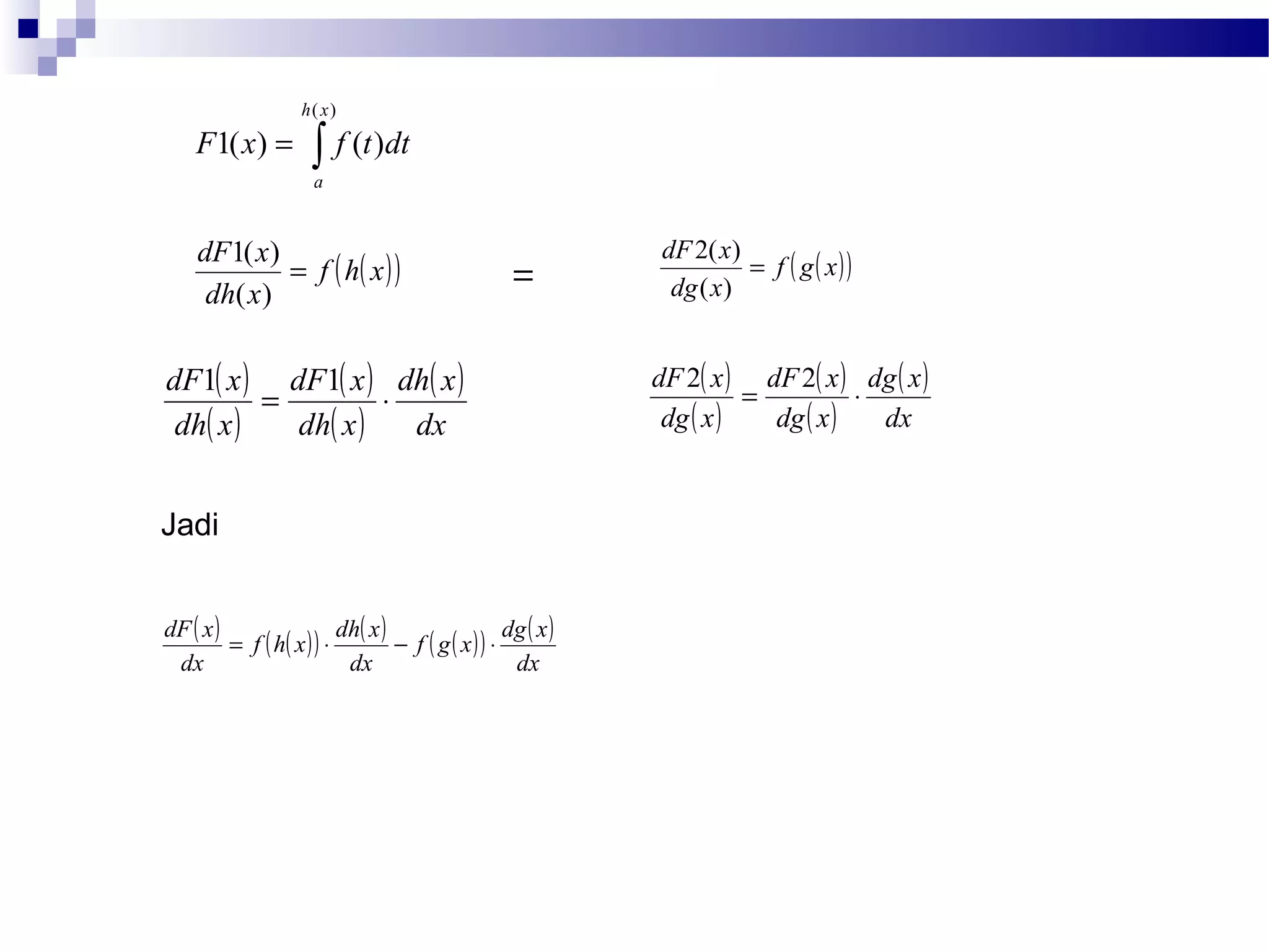 Powerpoint Kalkulus Tentang Integral tentu beserta contoh dan soal soal ...