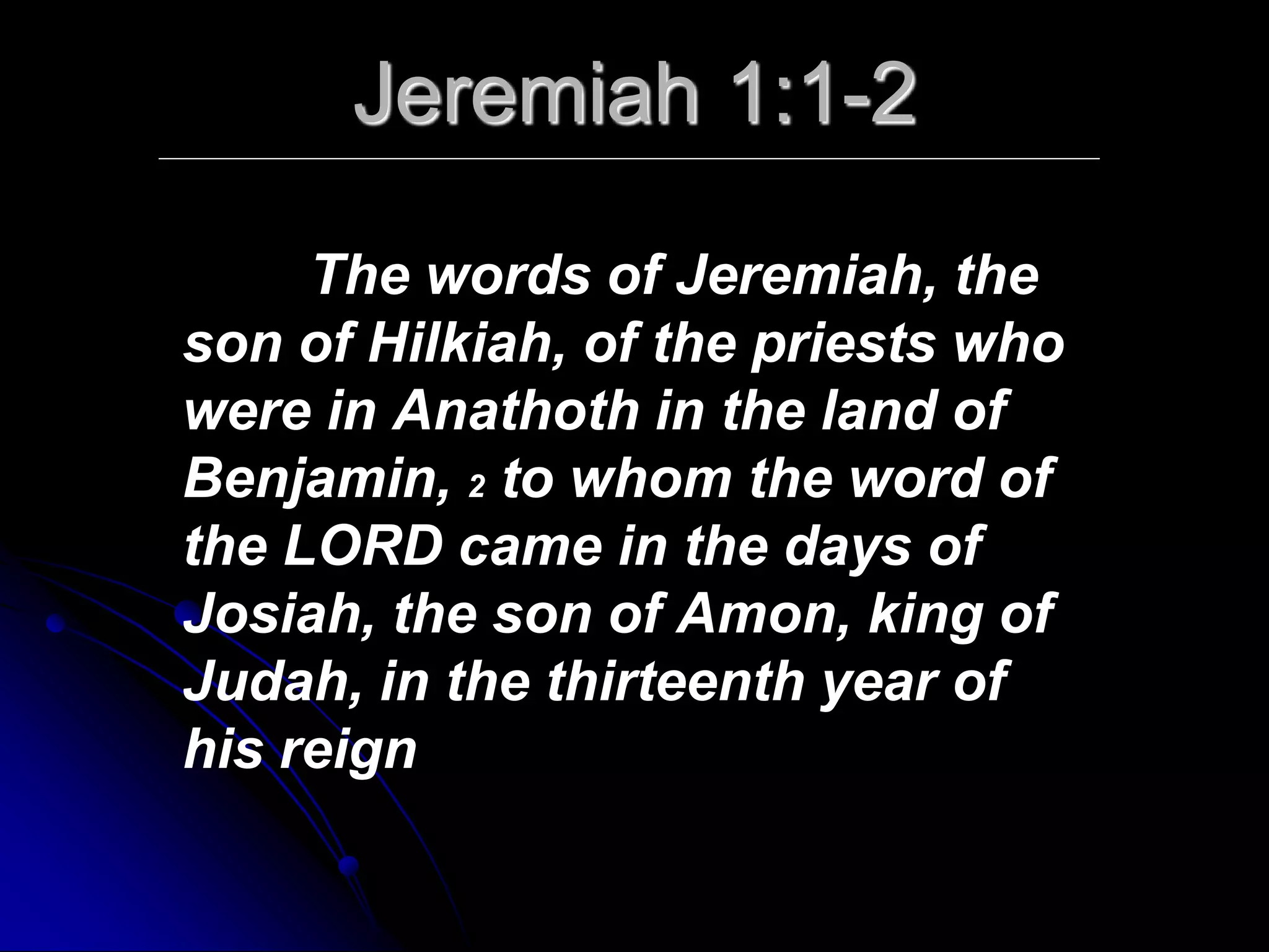Jeremiah:The Weeping Prophet | PPT