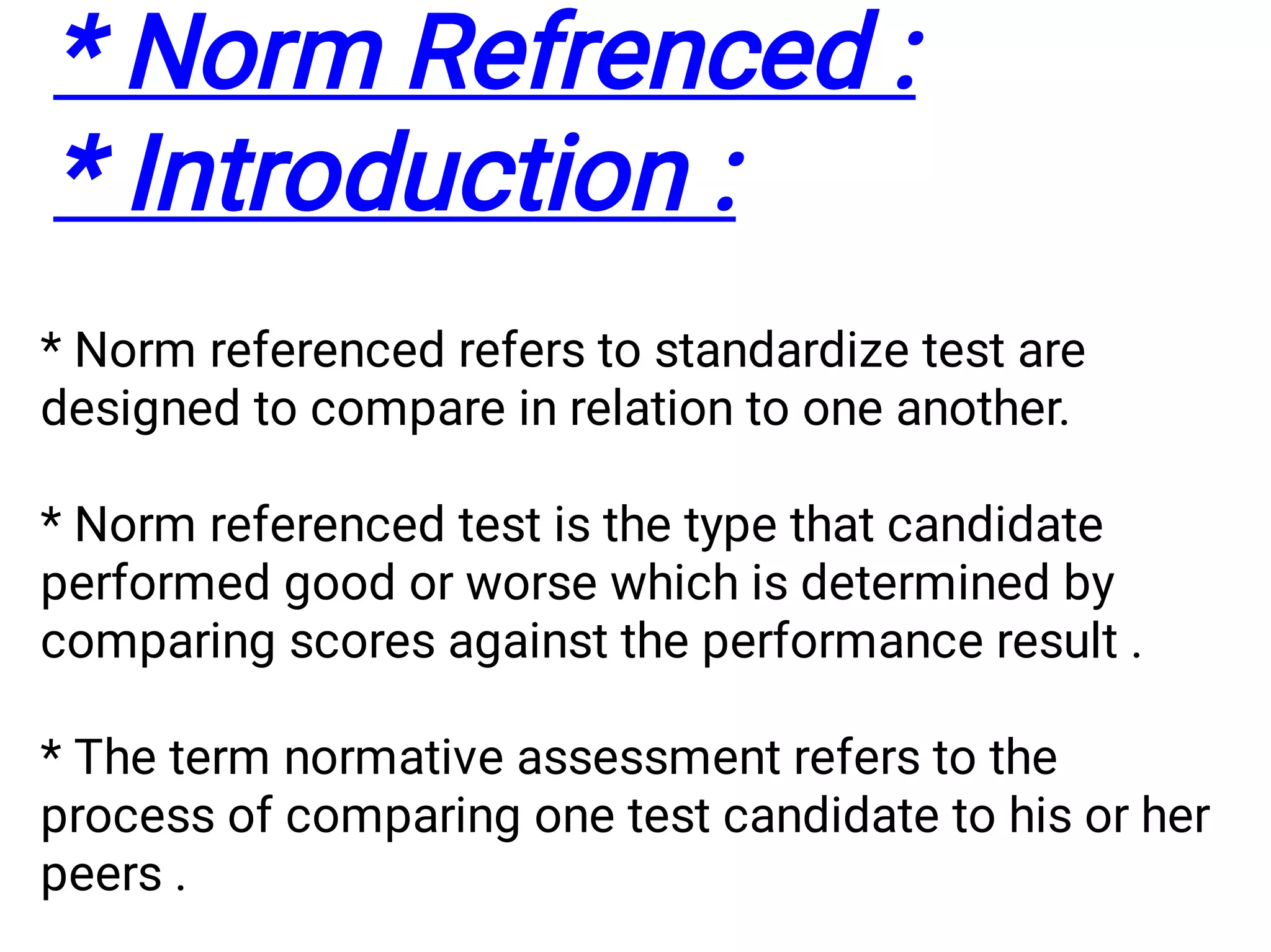 Norm Referenced and Criterion Referenced | PDF