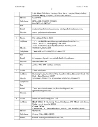 24 names of pmc's in mumbai | PDF