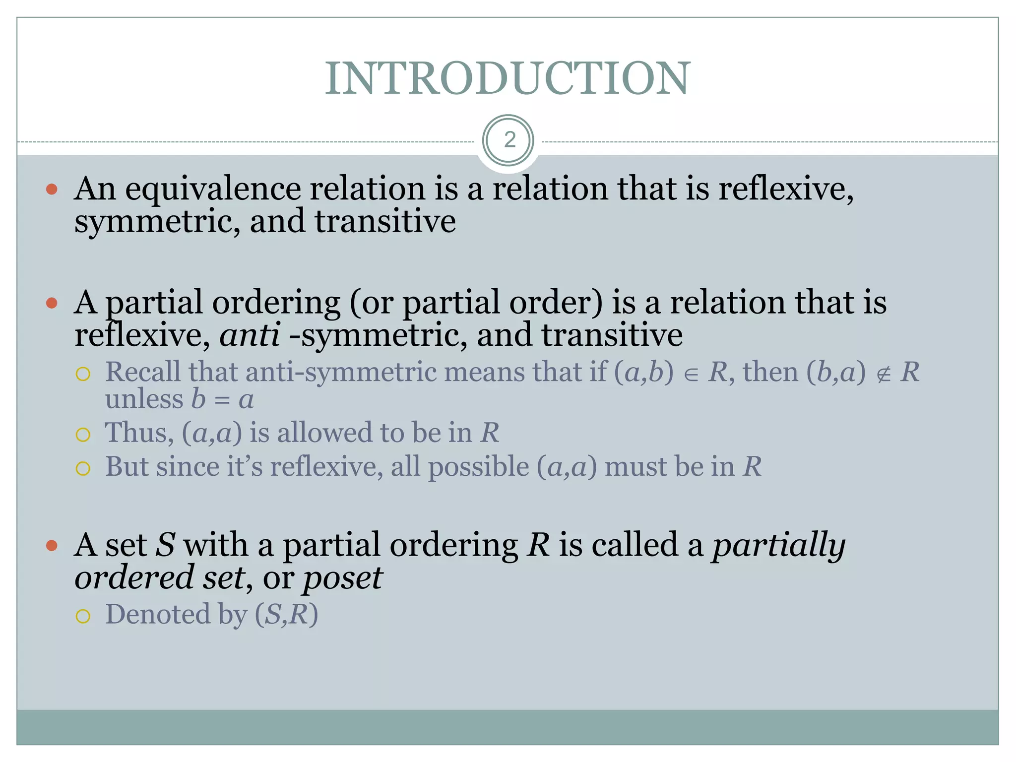 Partial-Orderings in Discrete Mathematics | PPT