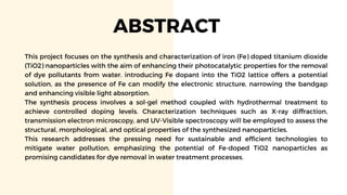 Synthesis and Characterization of doped titanium dioxide nanoparticles | PPTX